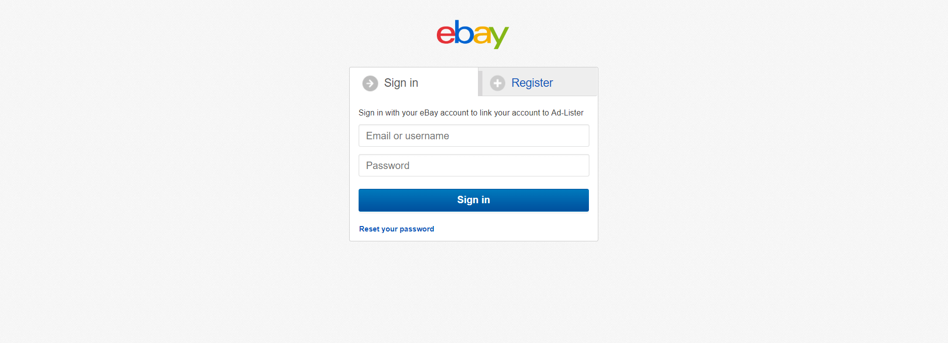 Link Ad-Lister to your eBay account - Ad-ListerAd-Lister